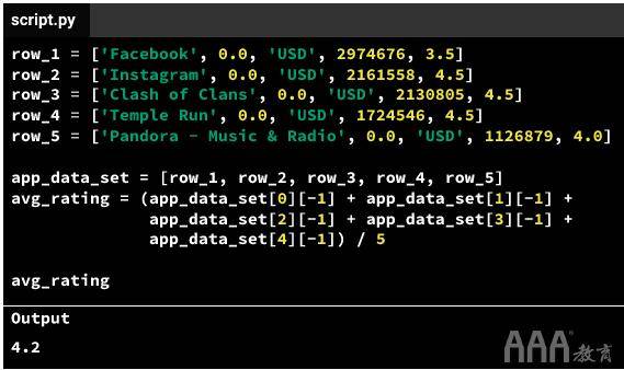 大数据分析python列表使用教程row 7118