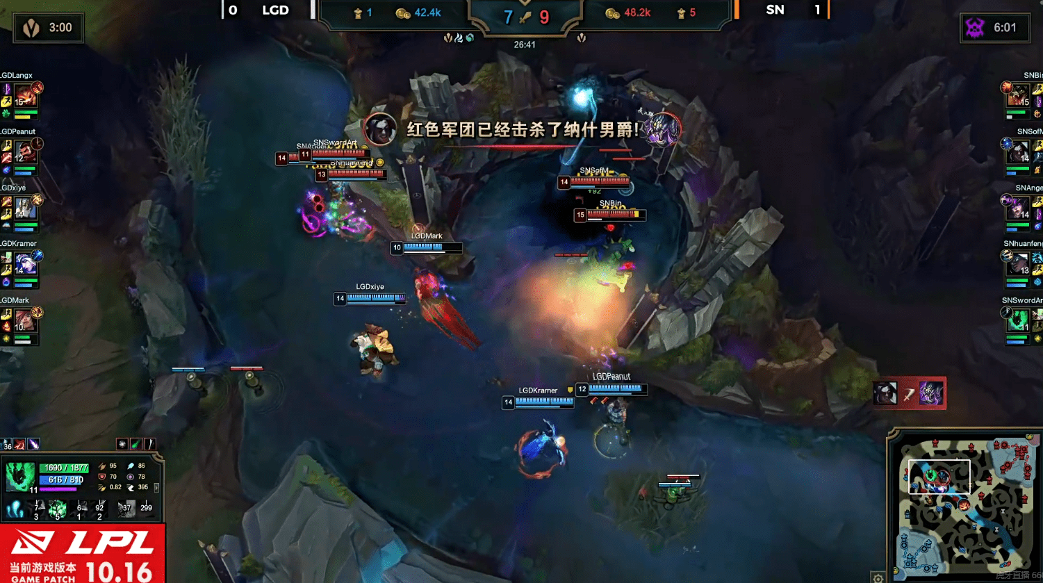 LOL：小花生终拿野核男枪，却被sofm凯隐压制SN拿下赛点！_加里奥