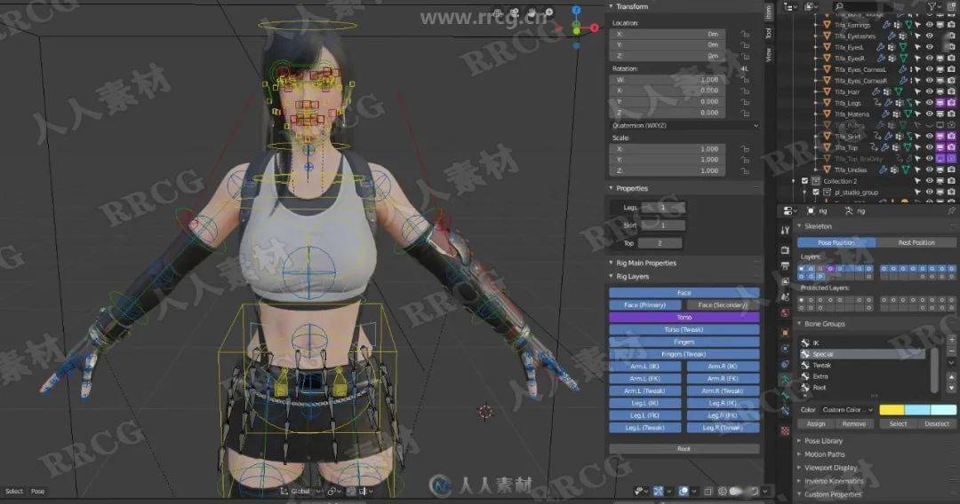 最终幻想7重制版FF7RE女性角色蒂法·洛克哈特Tifa Lockhart高质量3D模型_素材