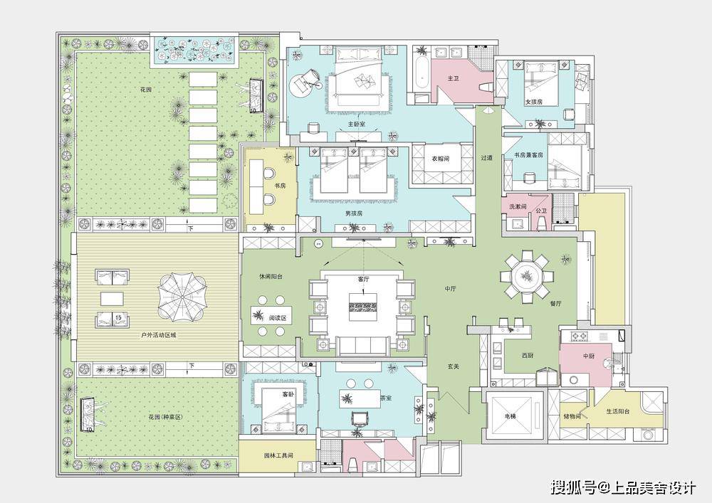 300平米中式风格，入户的端景太好看了，客厅山水画凸显中式特色-搜狐大视野-搜狐新闻