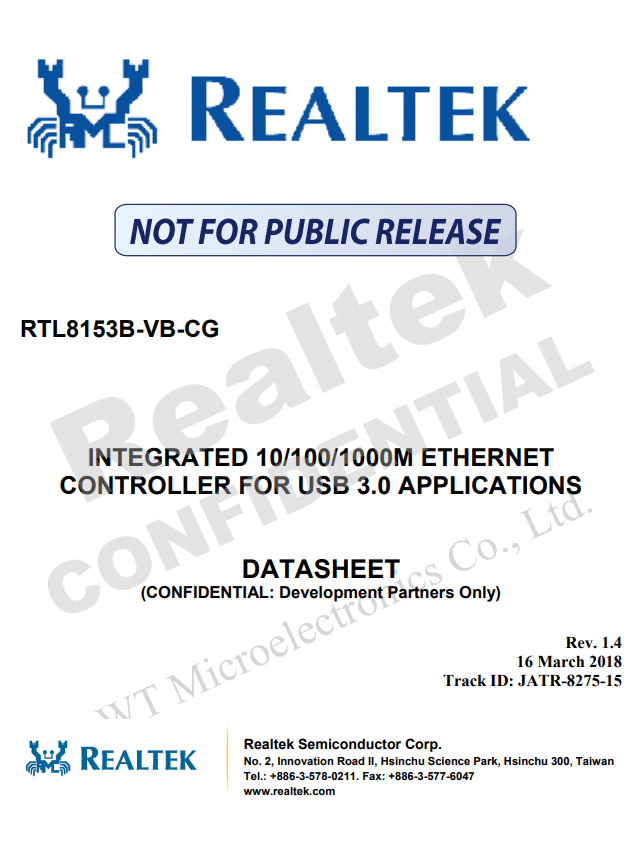 Realtek RTL8153B千兆网卡原理图