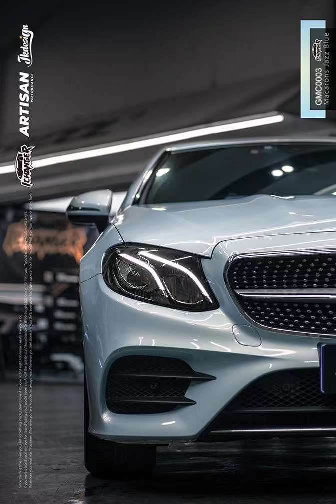 奔驰 E260贴膜Ichanger（ICR）改变者改色膜马卡龙爵士蓝_搜狐汽车_搜狐网