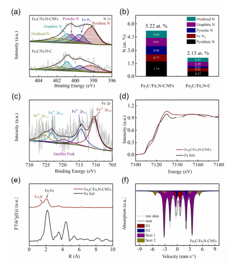 单个Fe-Nx位点和Fe/Fe3C纳米颗粒同时修饰明胶衍生1D碳纳米纤维网及其应用_Chem