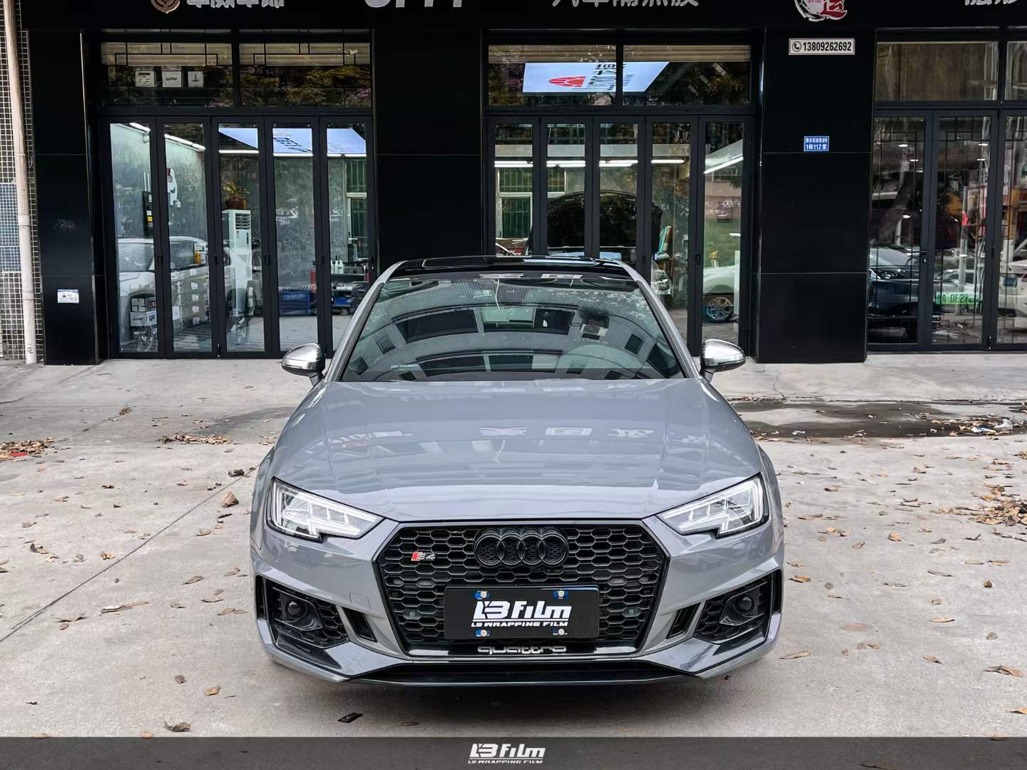 奥迪-RS4全车贴膜LB FILM-LB改色膜高亮纳多灰_搜狐汽车_搜狐网