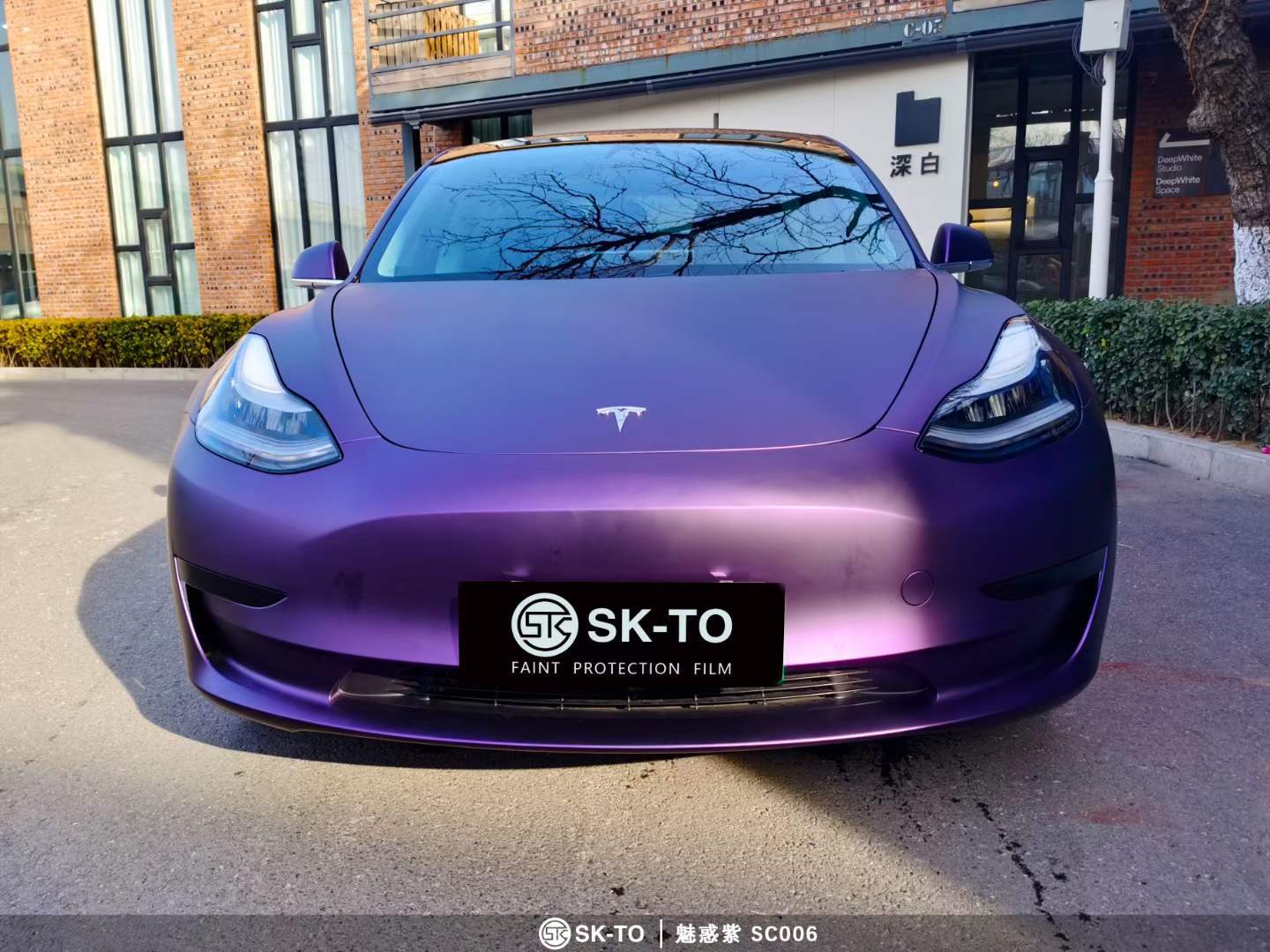 SKTO改色膜魅惑紫（特斯拉MODEL 3）_搜狐汽车_搜狐网