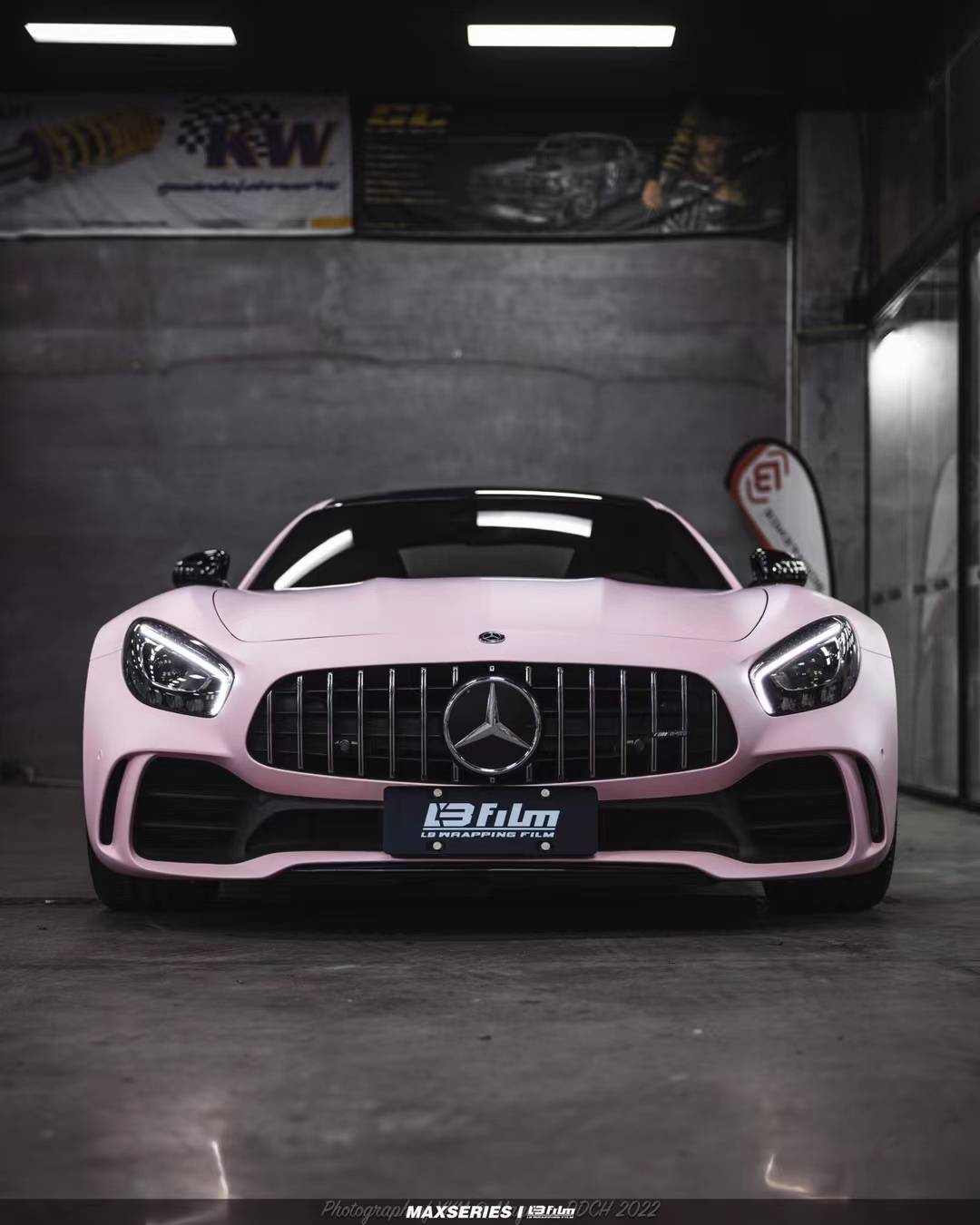 奔驰AMG GTR - LBFILM改色膜消光康乃馨粉_搜狐汽车_搜狐网