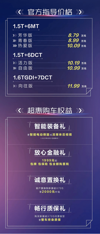国民大7座SUV，新捷途X70S全国上市，售价8.79-11.99万_搜狐汽车_搜狐网