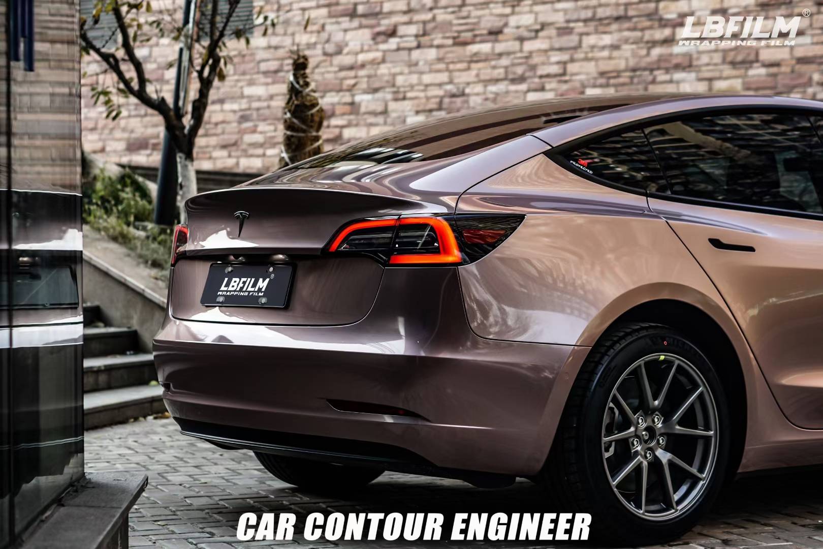 特斯拉model3-LB改色膜原厂漆冰莓粉，高级女神质感_搜狐汽车_搜狐网