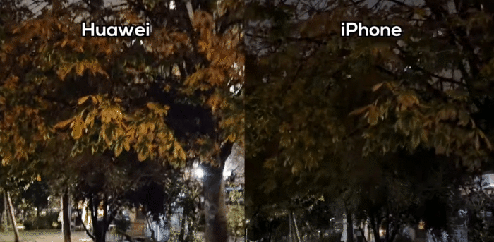 华为Mate50Pro对比苹果14ProMax，同样是机皇，夜景拍照差异很大_iPhone_细节_方面