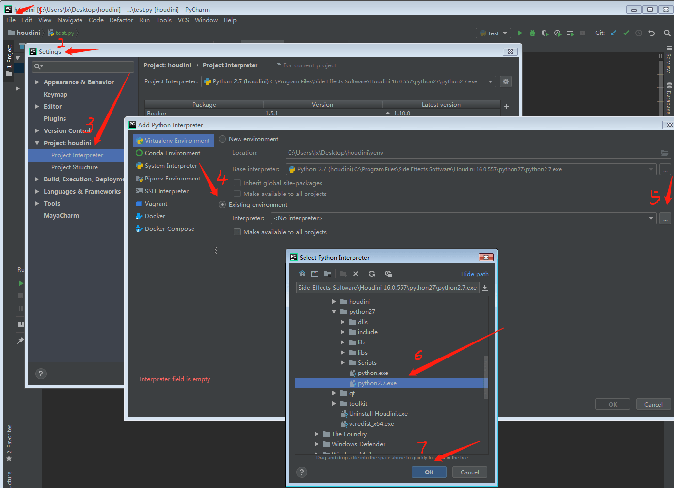 Pycharm 配置houdini二次开发环境教程，两者可实现联动_代码_Python_for