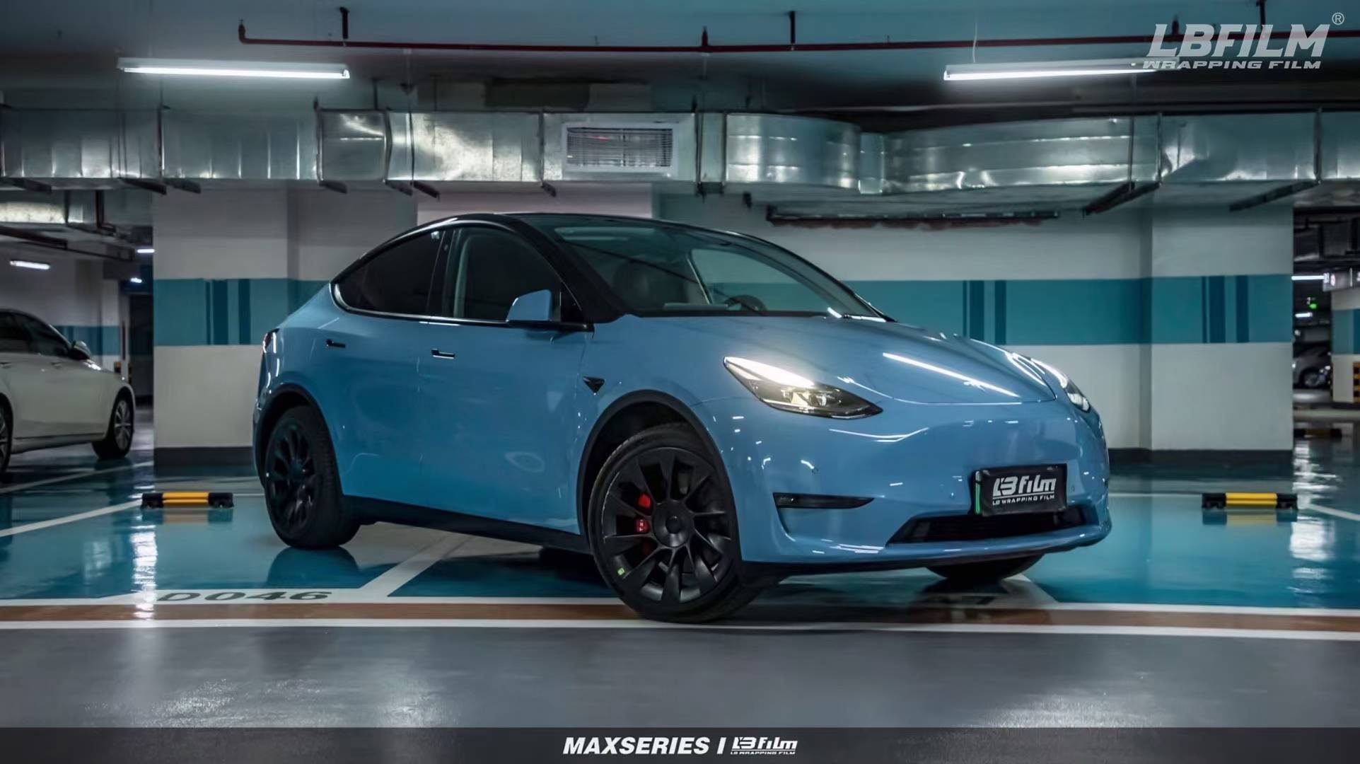 特斯拉modelY-LB改色膜原厂漆瓷器蓝，春意盎然_搜狐汽车_搜狐网