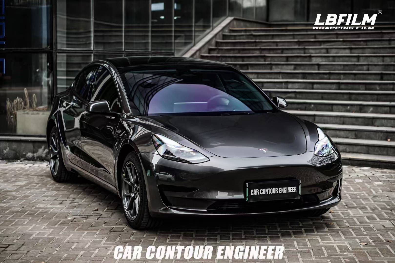 特斯拉model3-LB改色膜液体金属乌木兰灰，宛如流动的金属液态_搜狐汽车_搜狐网