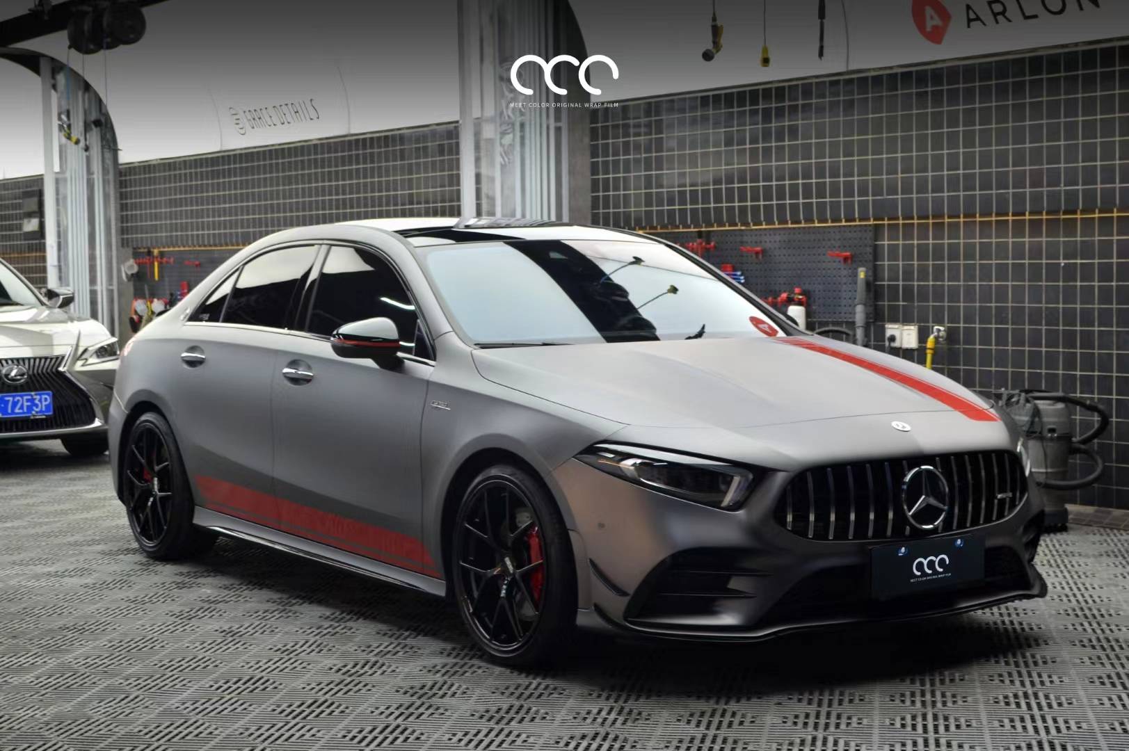 奔驰A35L漫彩改色膜山灰，巍巍如山 神秘深邃_搜狐汽车_搜狐网