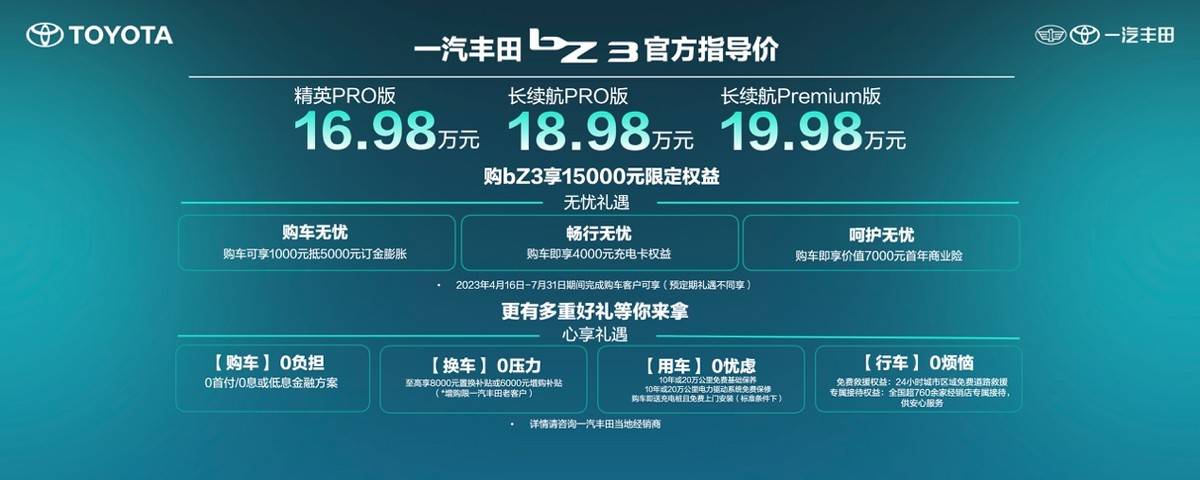 一汽丰田bZ3正式上市，官方称bZ3订单量已达到5000台_搜狐汽车_搜狐网