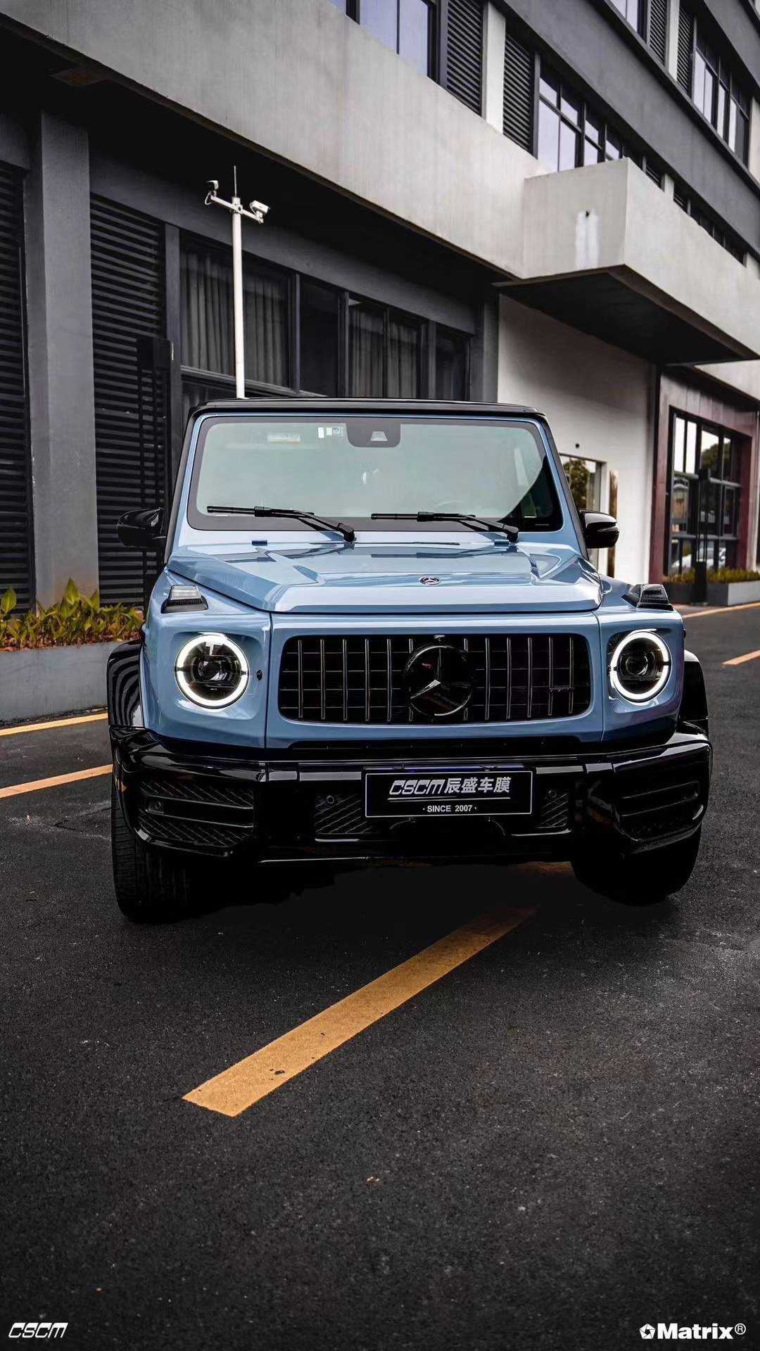 奔驰G63-Matrix改色膜瓷器蓝，拥有着瓷器般的光亮质感_搜狐汽车_搜狐网