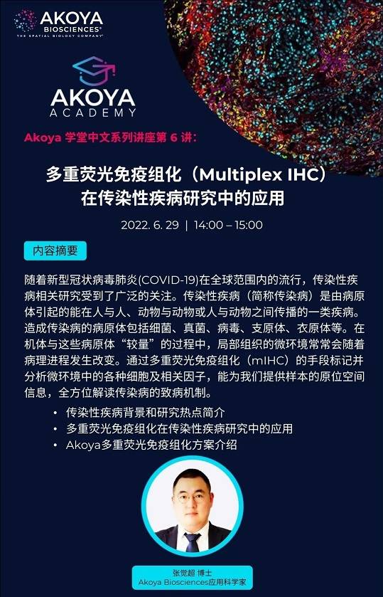 【Akoya讲座】-多重荧光免疫组化（Multiplex IHC）在传染性疾病研究中的应用 - 企业动态 - 丁香通