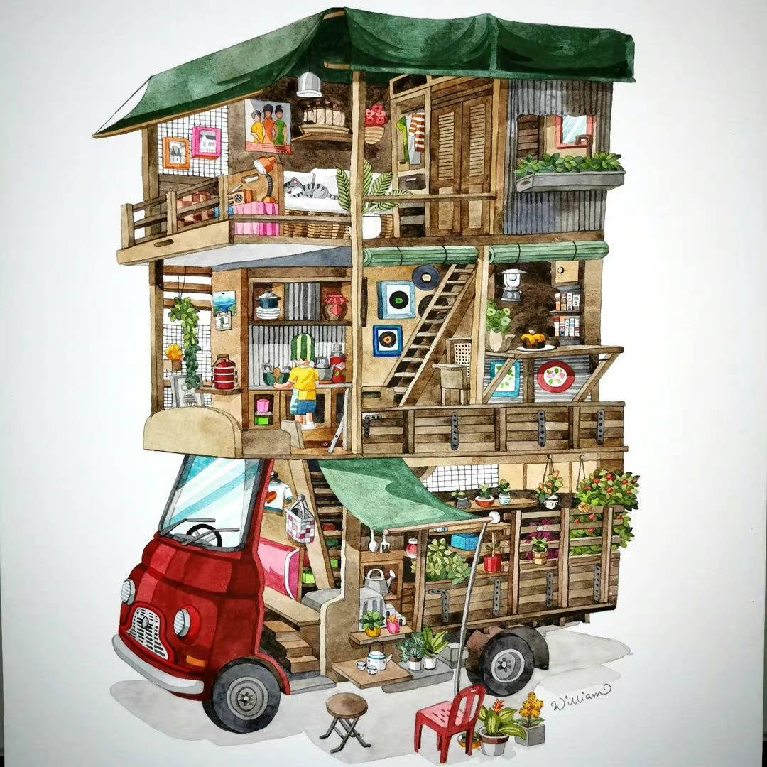 一间小木屋画师William Sim作品欣赏-搜狐大视野-搜狐新闻