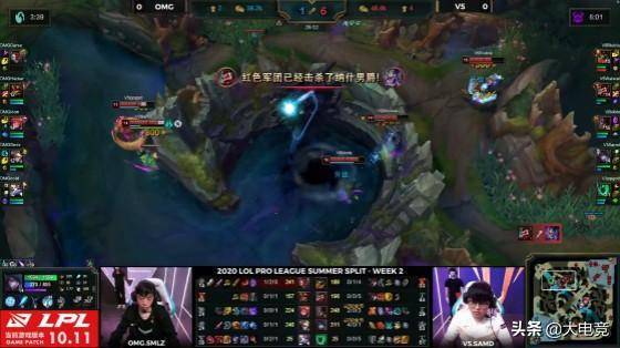 LOL-LPL：Samd女枪四杀主宰团战，V5 2:1击败OMG拿到两连胜_下路