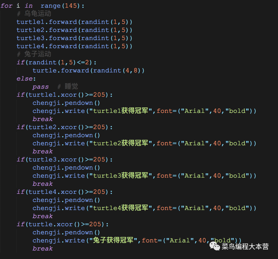 python turtle 乌龟赛跑_童年听的龟兔赛跑的故事，我终于用100行Python实现了！-CSDN博客
