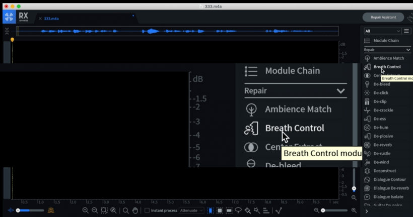 iZotope RX 8 视频教程：消声黑魔法 一键消除呼吸声_Breath