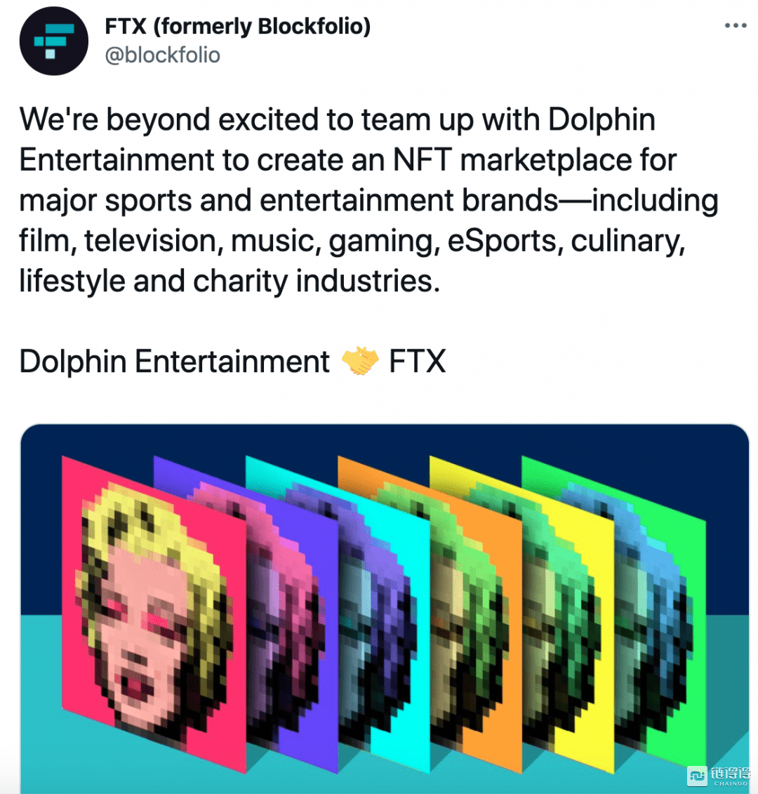 FTX与Dolphin Entertainment合作创建面向体育和娱乐品牌的NFT市场_The