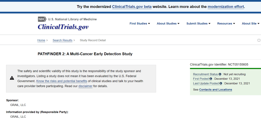 GRAIL发布PATHFINDER 2：一项多癌早检前瞻性、多中心介入性研究_癌症_参与者_Galleri