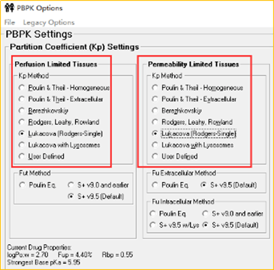 问题解答 | 如何对GastroPlus PBPK模型中的Kp值计算方法进行调整?_组织_Options_操作
