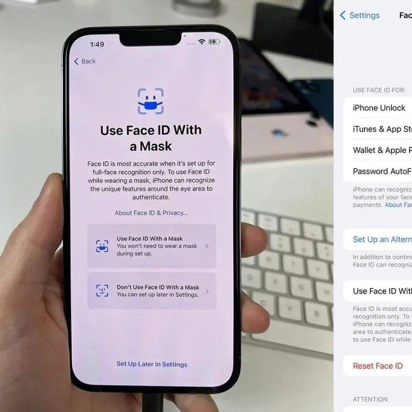 苹果iOS 15.4 beta1系统加入重大功能更新：允许戴着口罩进行Face ID识别_iOS15.4支持戴口罩解锁_iPhone_Watch