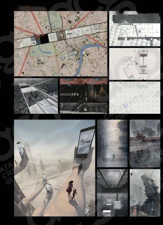 作品集|UCL、AA优秀作品集，赛博朋克风格叙事性作品《城墙城市》_建筑_Tschumi_空间