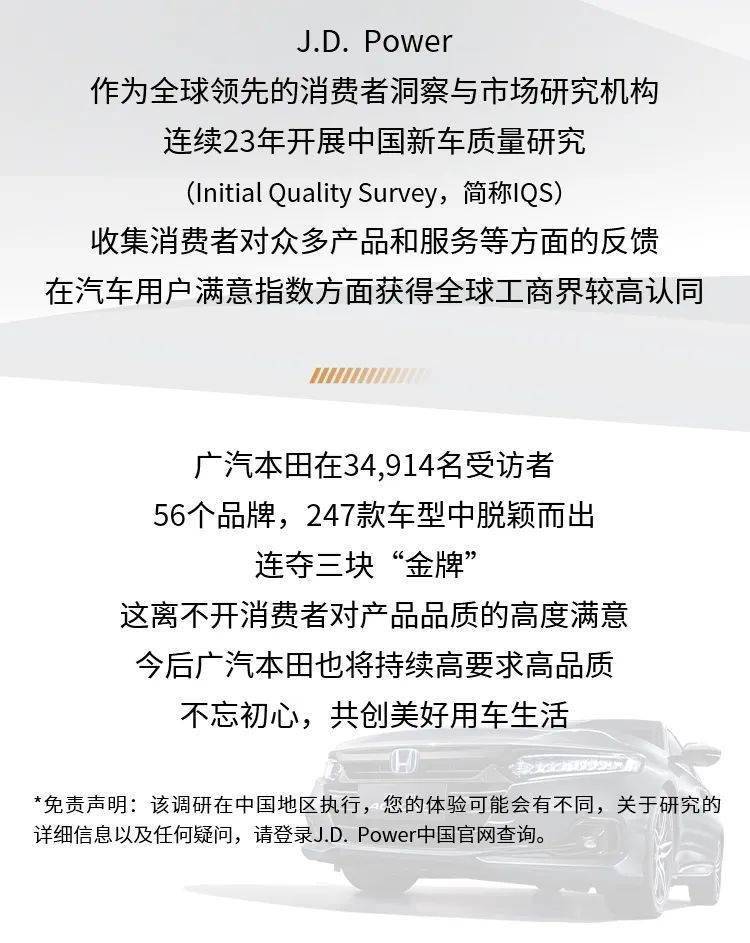 三连冠！广汽本田蝉联2022年J.D. Power IQS主流车市场第一_搜狐汽车_搜狐网