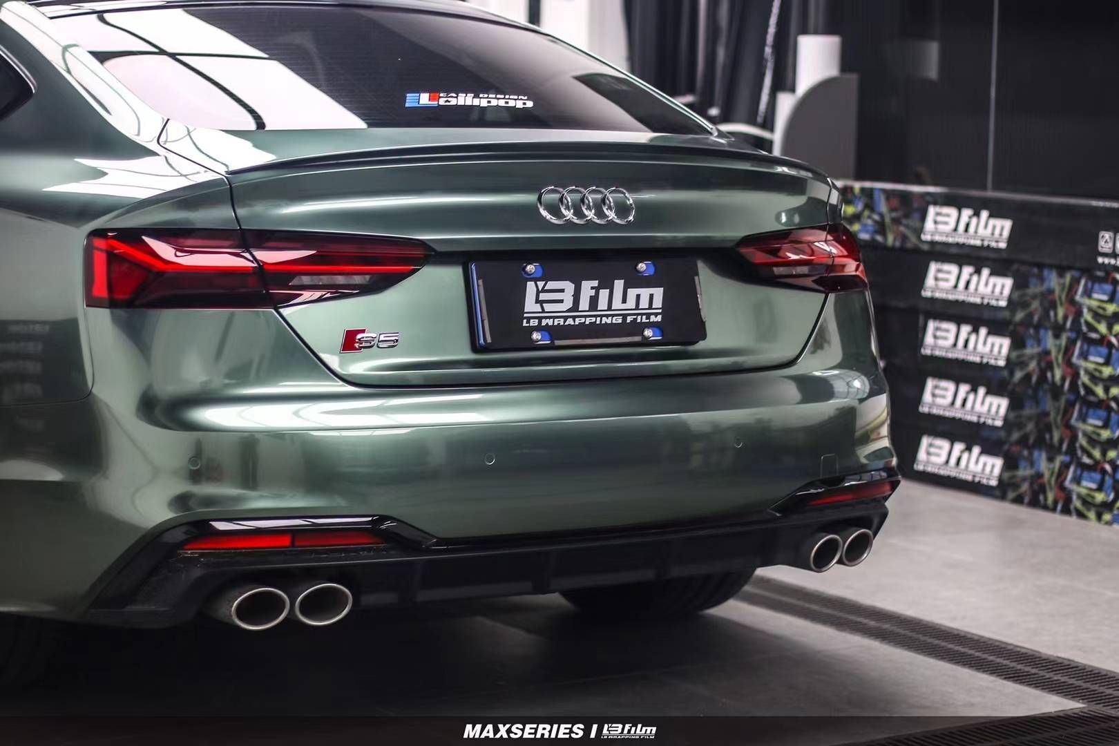 奥迪RS5-LB改色膜液态金属苍岭绿，低调而沉稳的颜色_搜狐汽车_搜狐网