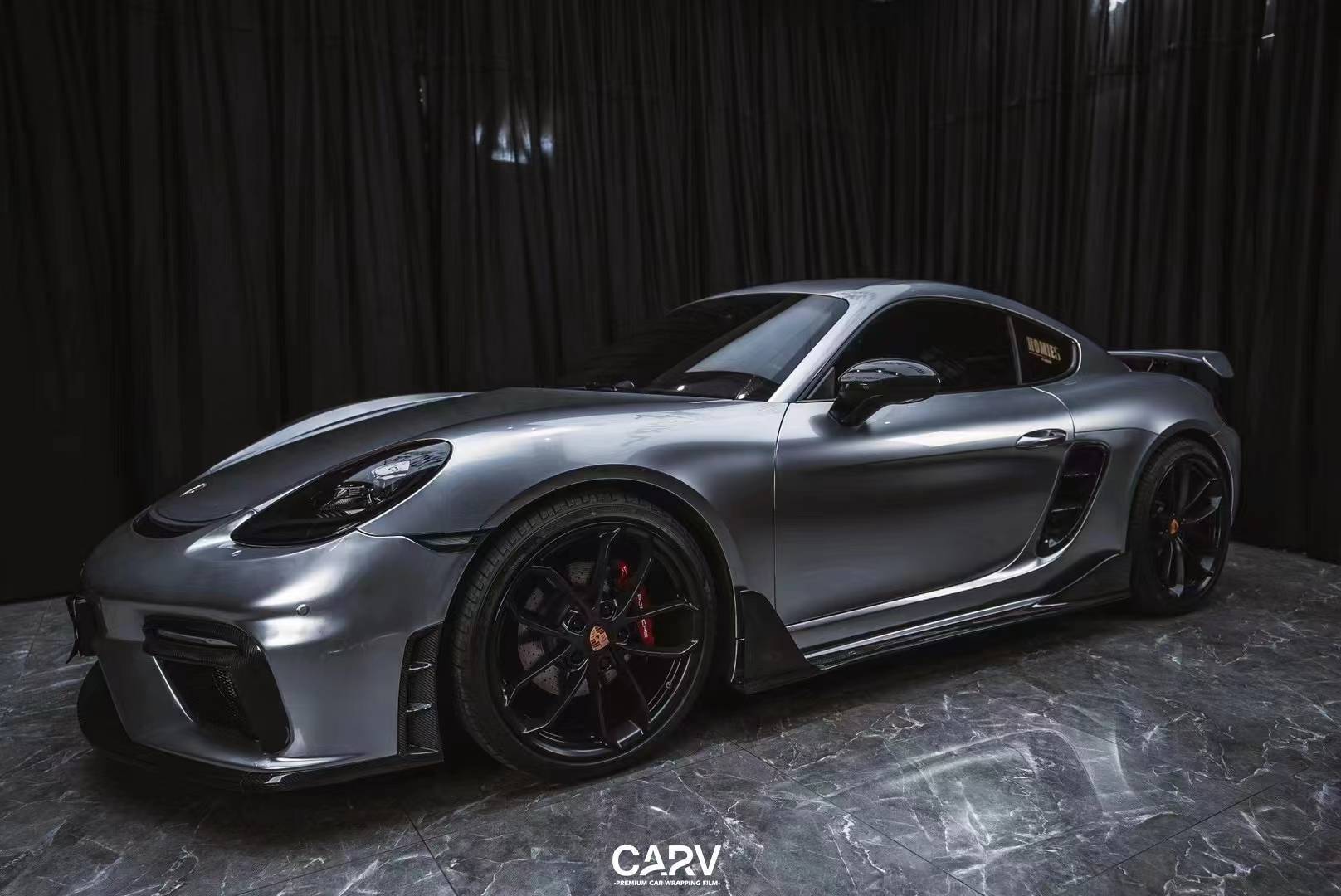 保时捷718卡孚CARV改色膜白金GT银，经典的银色系_搜狐汽车_搜狐网