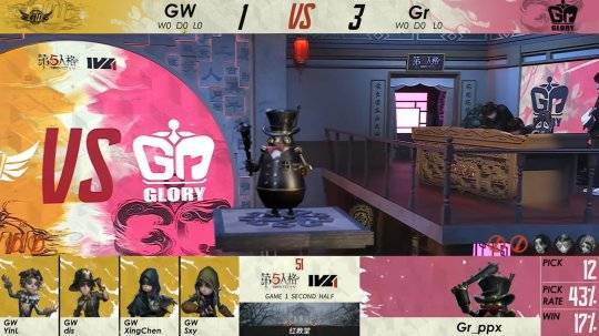 第五人格IVL：Gr_SuperRich首秀，雕刻家四抓，帮助队伍战胜GW！_比赛_勘探员_杂技演员