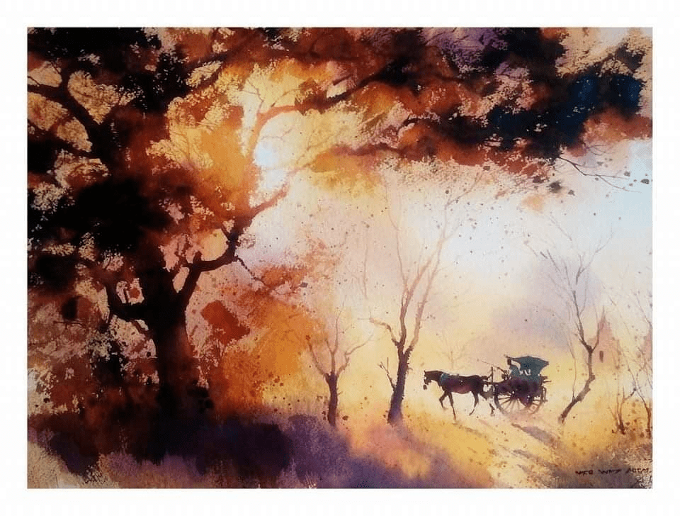 泰国艺术家Myoe Win Aung水彩绘画作品欣赏_交流_版权_村庄