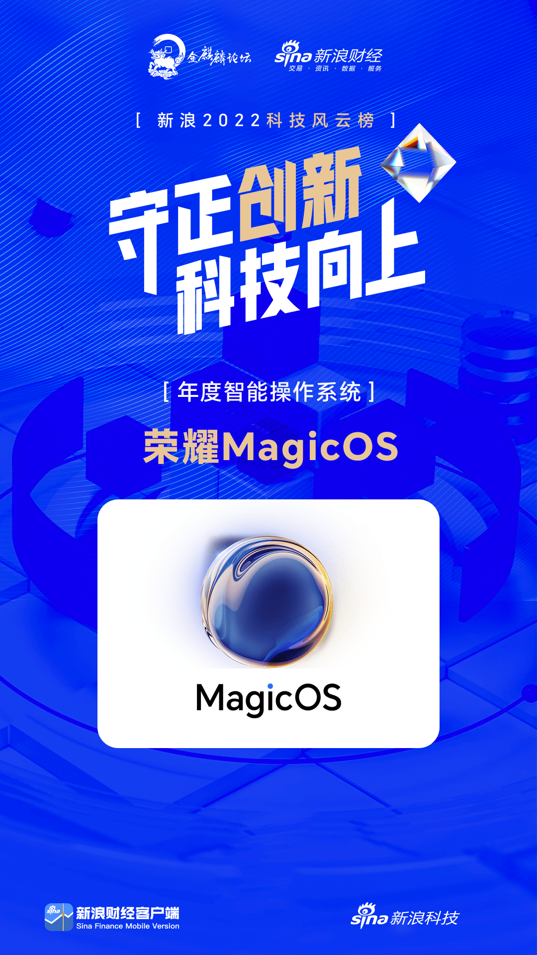 荣耀MagicOS获新浪2022科技风云榜年度智能操作系统奖_设备_用户_应用