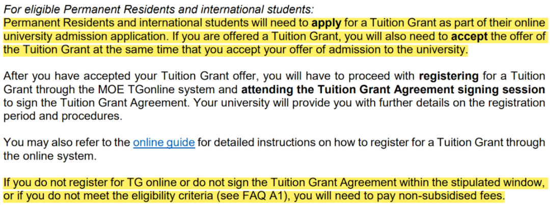 新生干货 | MOE TG奖学金介绍_Grant_Tuition_国际