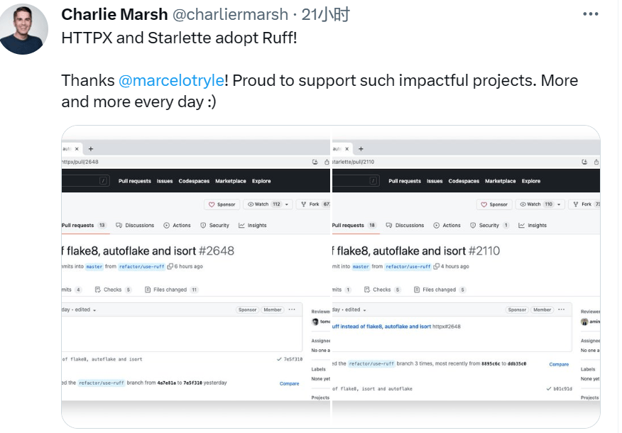 性能最快的代码分析工具，Ruff 正在席卷 Python 圈！_Rust_项目_flake