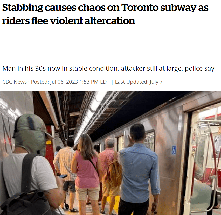 太乱！加拿大TTC上发生血案，乘客惊慌逃窜！这个华人聚集地现仇华事件，两名华人女孩太惨了！_男子_警方_地铁