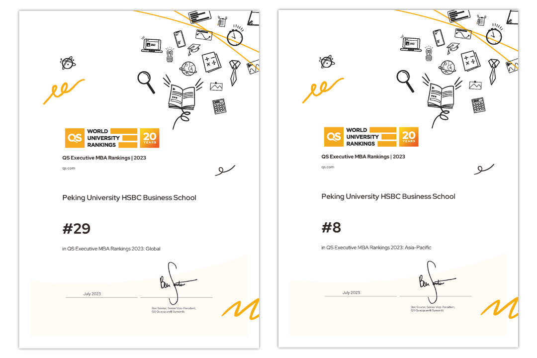 2023QS全球EMBA排名揭晓！北大汇丰位居全球第29位、亚太第8位！_国际_地区_中国