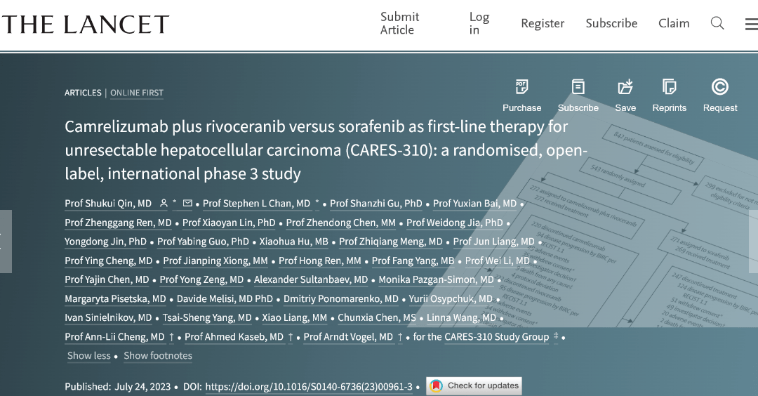 国之原研，顶峰论剑丨秦叔逵教授：CARES-310研究问鼎《柳叶刀》，“双艾”谱写肝癌一线治疗新篇章_临床