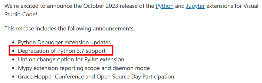 微软：VSCode决定放弃Python3.7！_开发_支持_版本