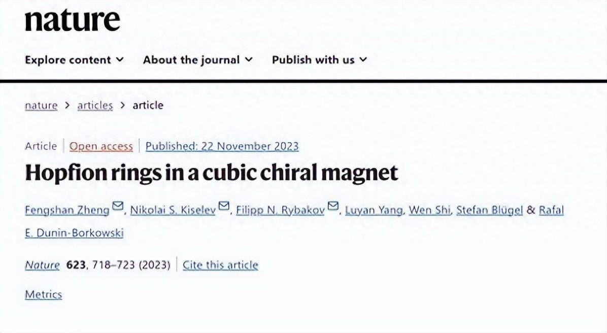 突破性发现！华南理工大学学者首次实验发现磁霍普夫子_Hopfion_斯格_拓扑