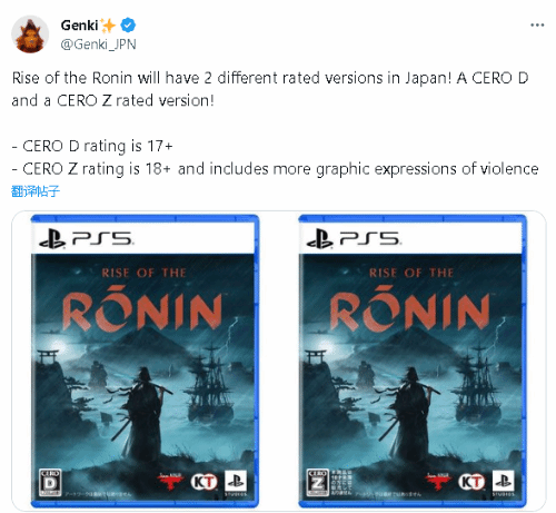 暴力血腥！《浪人崛起》分级别销售18+_游戏_相关_日本